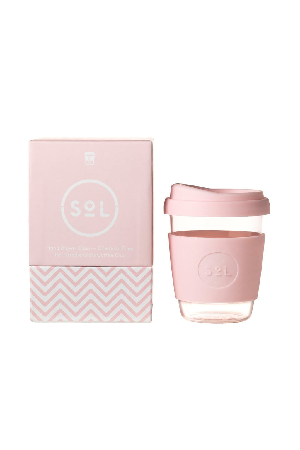 Tasse réutilisable SoL Cups Perfect Pink en verre borosilicate 355ml ...